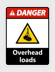 Emergency overhead loads sign on transparent Vector Image