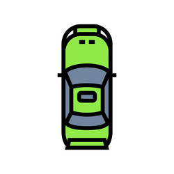 Fast car top view line icon Royalty Free Vector Image