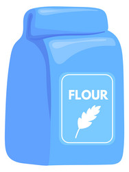Flour bag cartoon icon baking ingredient pack Vector Image