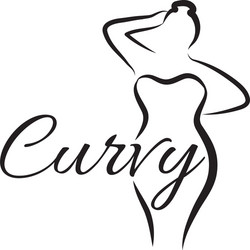 Logo plus size woman curvy symbol Royalty Free Vector Image
