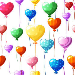 Seamless wallpaper pattern hearts and air balloons