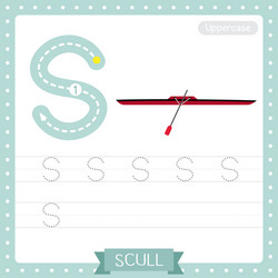 Letter s uppercase tracing practice worksheet Vector Image
