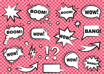 Retro blank comic bubbles and elements Royalty Free Vector