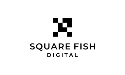 Fish pixel perfect black glyph icon Royalty Free Vector