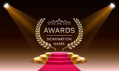 Best awards nomination name podium golden prize Vector Image