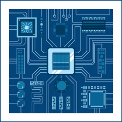 Computer ic chip template microchip brochure Vector Image