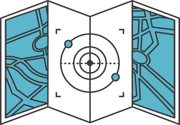 Map paper with target Royalty Free Vector Image