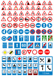 Road Signs Collage Vector Images (over 380)