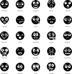 Set text face emoticons Royalty Free Vector Image