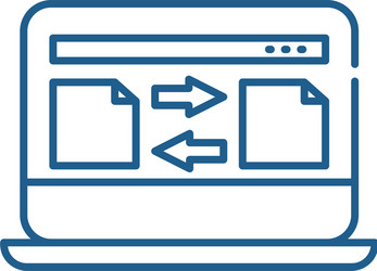 File transfer line icon concept Royalty Free Vector Image