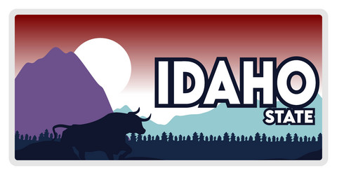 Idaho state with beautiful view Royalty Free Vector Image