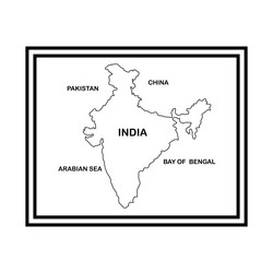India country map icon Royalty Free Vector Image