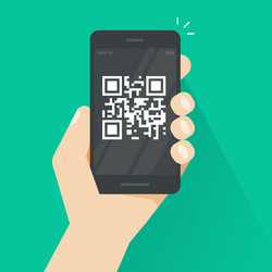 Qr code icon on mobile phone or smartphone screen Vector Image