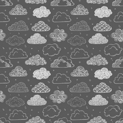 Blue horizontal seamless cloud patter Royalty Free Vector