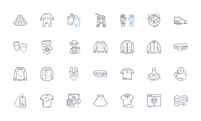 Consignment line icons collection sell Royalty Free Vector