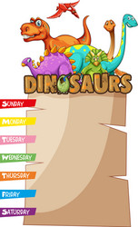 Weekly planner with funny outer space Royalty Free Vector