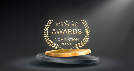 Best awards nomination name podium golden prize Vector Image