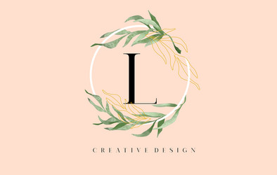 Colorful l leaf logo letter design with vibrant Vector Image