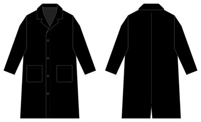 Long coat trench coat template white Royalty Free Vector