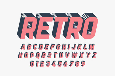 Retro line font template set of vintage letters Vector Image