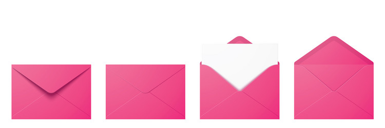 Realistic pink envelope mockups Royalty Free Vector Image