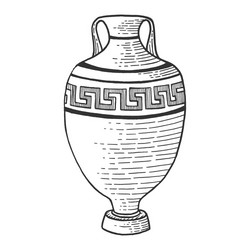 Ancient greek amphora color sketch Royalty Free Vector Image
