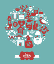 Christmas set of icons Royalty Free Vector Image