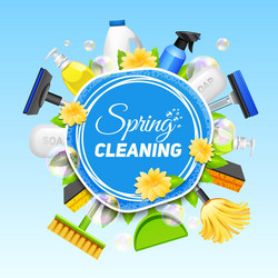 Laundry service poster design icons circle label Vector Image