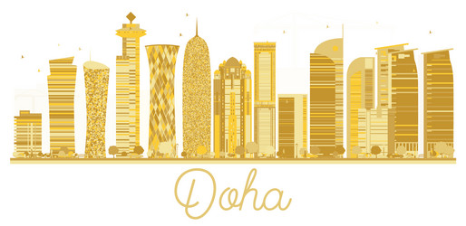 One single line drawing of doha city skyline Vector Image