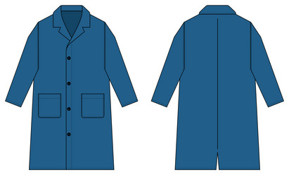 Long coat trench coat template white Royalty Free Vector