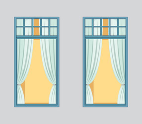 Windows cartoon modern retro flat elements set Vector Image