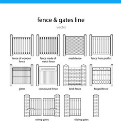 Fence and gate decorative ornamental grid metal Vector Image