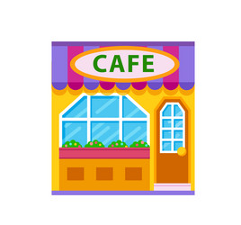 Cafe front view Royalty Free Vector Image - VectorStock