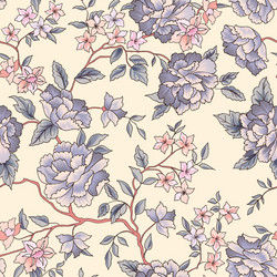 Seamless floral pattern flowering branches Vector Image