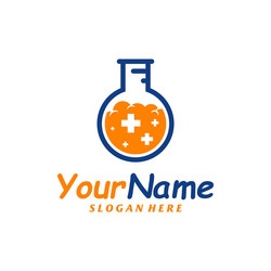 Health lab logo design template science Royalty Free Vector