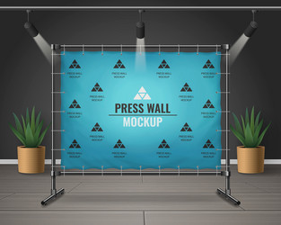 Press wall mockup Royalty Free Vector Image - VectorStock