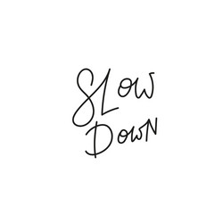 Slow down your life calligraphy quote lettering Vector Image