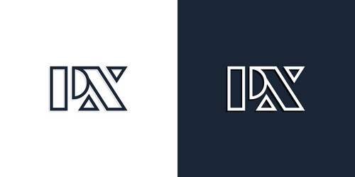 Initial letters px monogram logo design bundle Vector Image