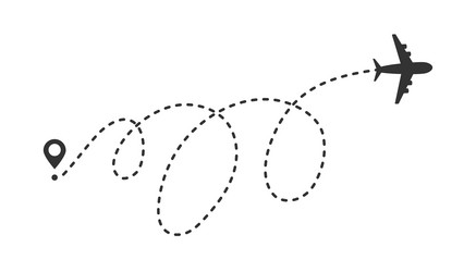 Airplane dotted path tracking Royalty Free Vector Image