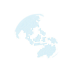 Digital dotted world map background design Vector Image