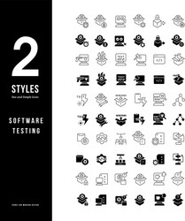 Web programming linear icons set html css Vector Image