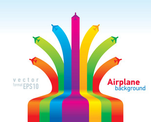 Background with colorful airplanes Royalty Free Vector Image