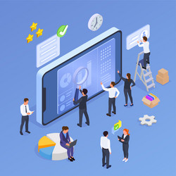 Business software isometric set Royalty Free Vector Image