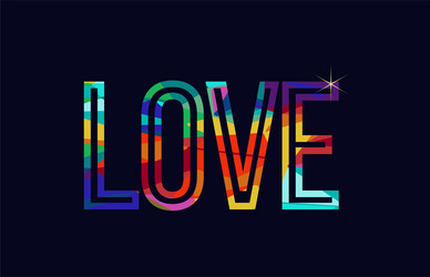 Love colored rainbow word text suitable for logo Vector Image