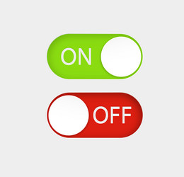 Off slider buttons red and green switch interface Vector Image