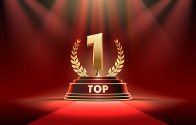 Winner 1 neon podium award best banner Royalty Free Vector