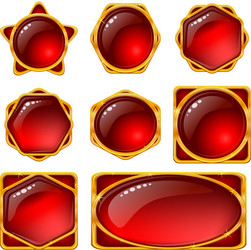 Buttons with red gems set Royalty Free Vector Image