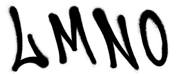 Graffiti spray font alphabet with a spray in black