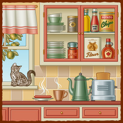 Vintage kitchen set Royalty Free Vector Image - VectorStock