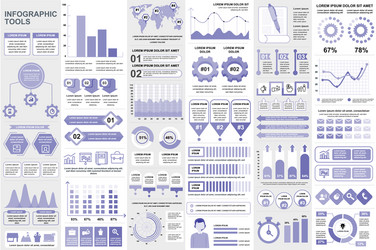 Bundle infographic elements data visualization Vector Image
